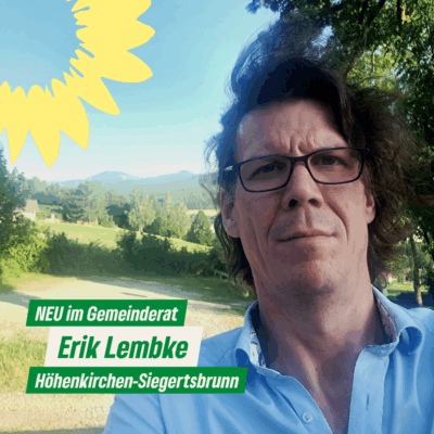 Erik Lembke jetzt für die Fraktion Bündnis 90/Die Grünen im Gemeinderat ...